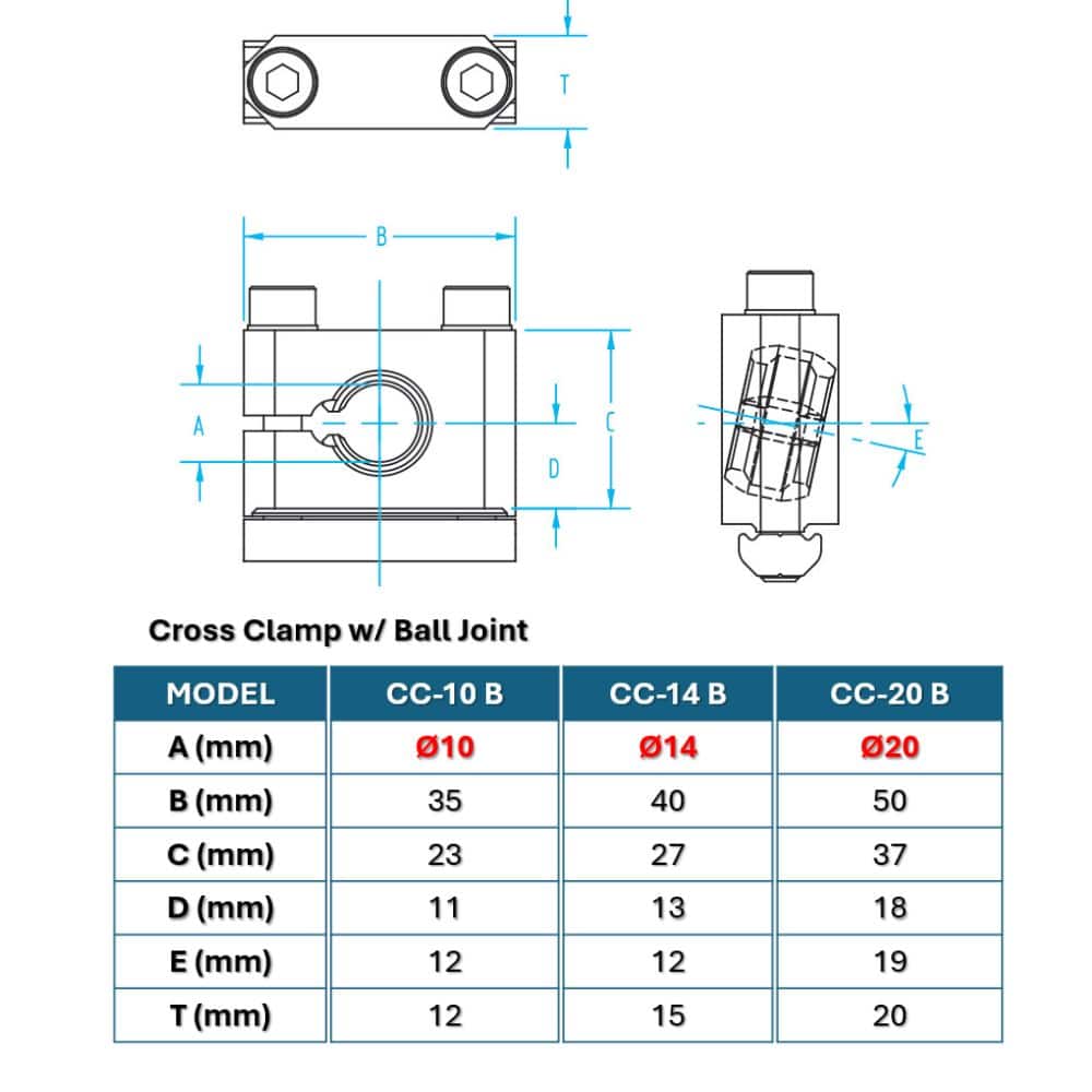 Cross Connector with Ball Joint (CC-B) - Automate-Inc